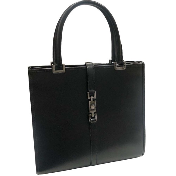 Gucci | Bags | Gucci One Push Open Close Jackie Line Handbag Black ...